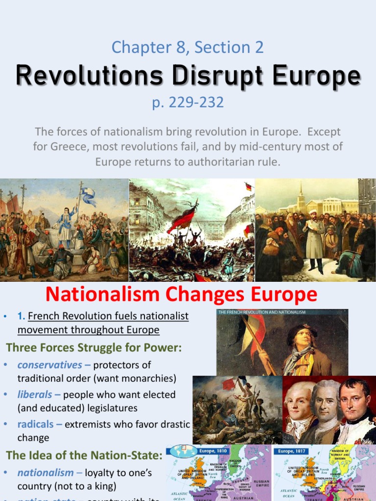 WH - 8.2 - Revolutions Disrupt Europe | PDF | Nationalism | Crimean War