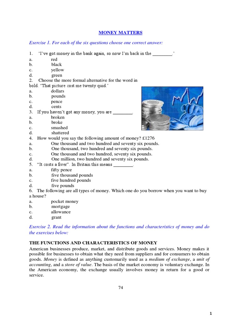 Money Functions and Types Quiz | PDF | Cost Of Living | Money Supply