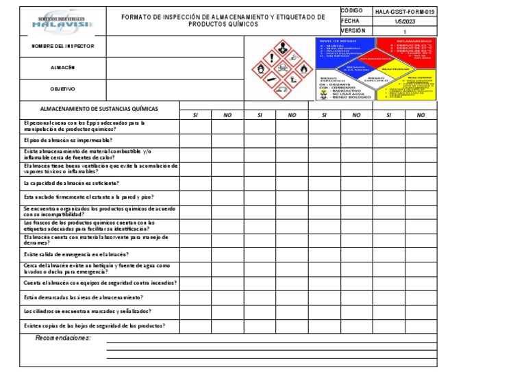 Inspección y Etiquetado de Productos Químicos | PDF