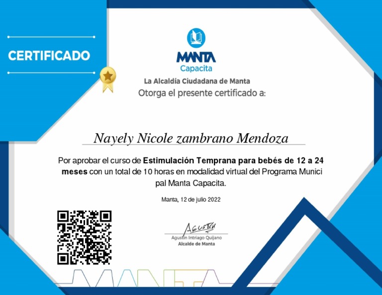 Certificado Estimulacion Temprana | PDF