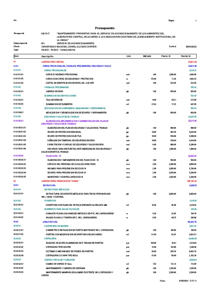 presupuestocliente (1) | PDF | Materiales de construcción | Ingeniería de Edificación