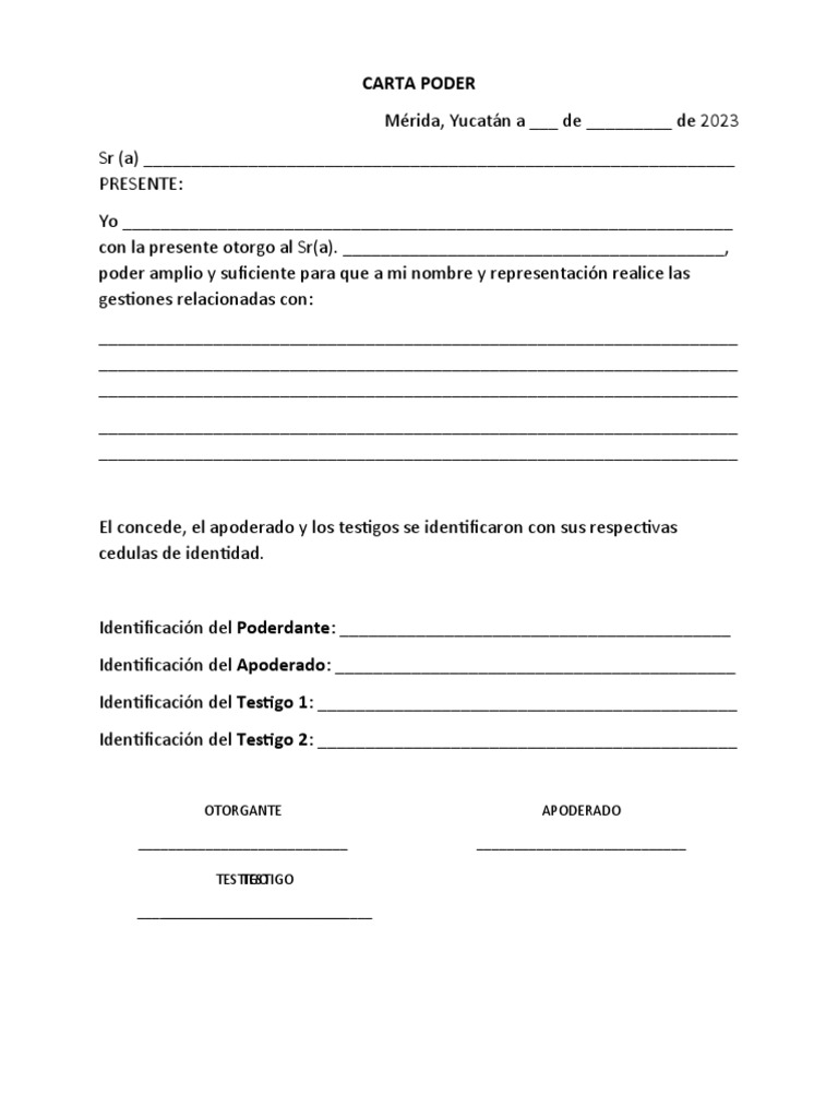 CARTA PODER | PDF