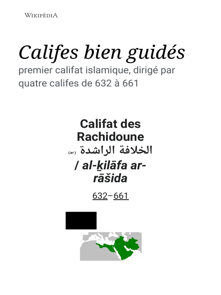 Califes Bien Guidés - Wikipédia | PDF | Califat | Omar ibn al-Khattâb