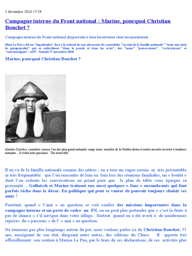 Christian Bouchet | PDF | Jean-Marie Le Pen
