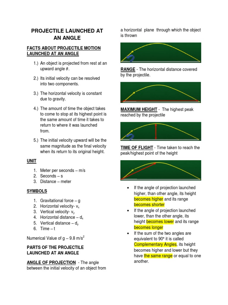 Understanding Projectile Motion Angles | PDF | Projectiles | Velocity