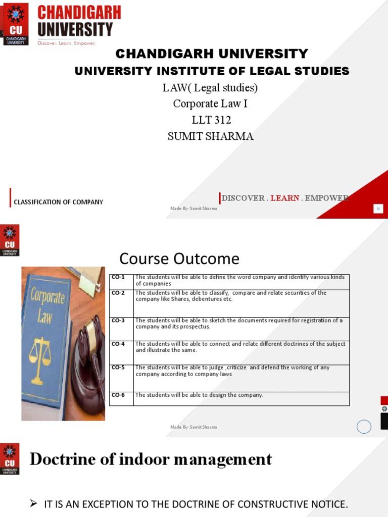 Doctrine of Indoor Management and Constructive Notice | PDF