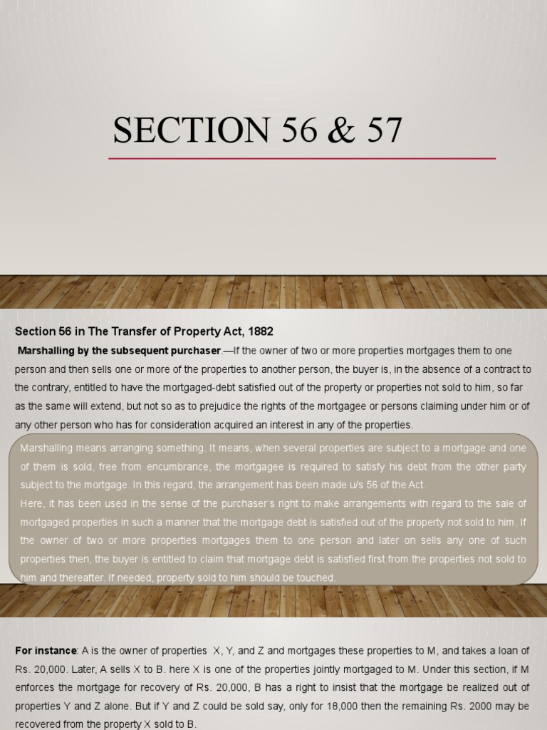 Court's Power to Free Property from Encumbrances Under Section 57 TPA ...