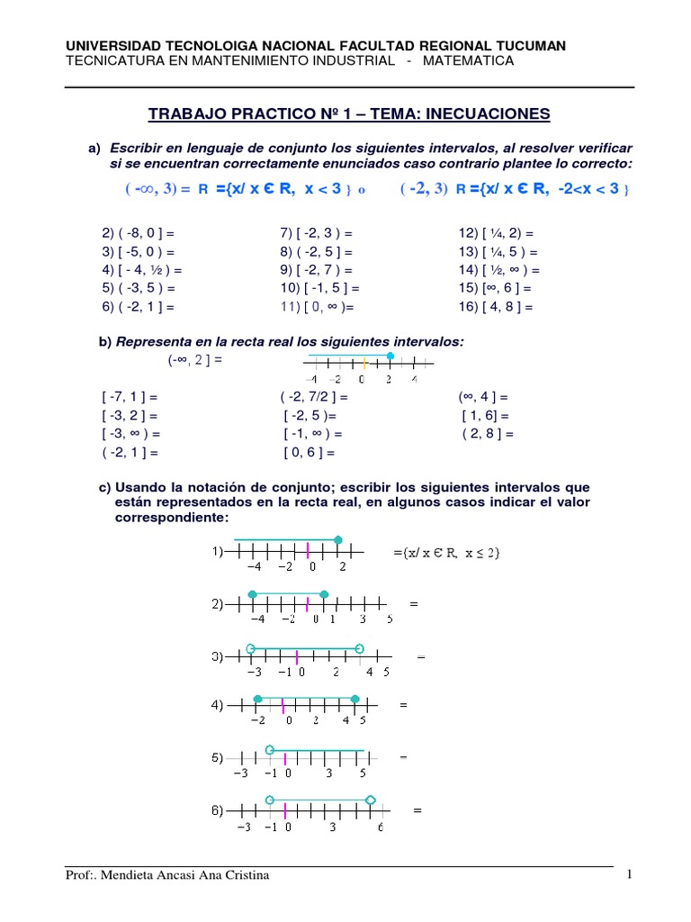 TP 1 Inecuaciones PDF | PDF | Matemáticas