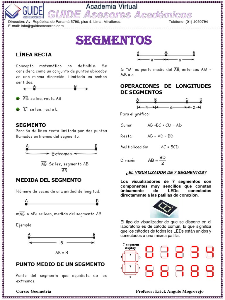 Semana 1 Segmentos | PDF | Matemática Elemental | Matemáticas