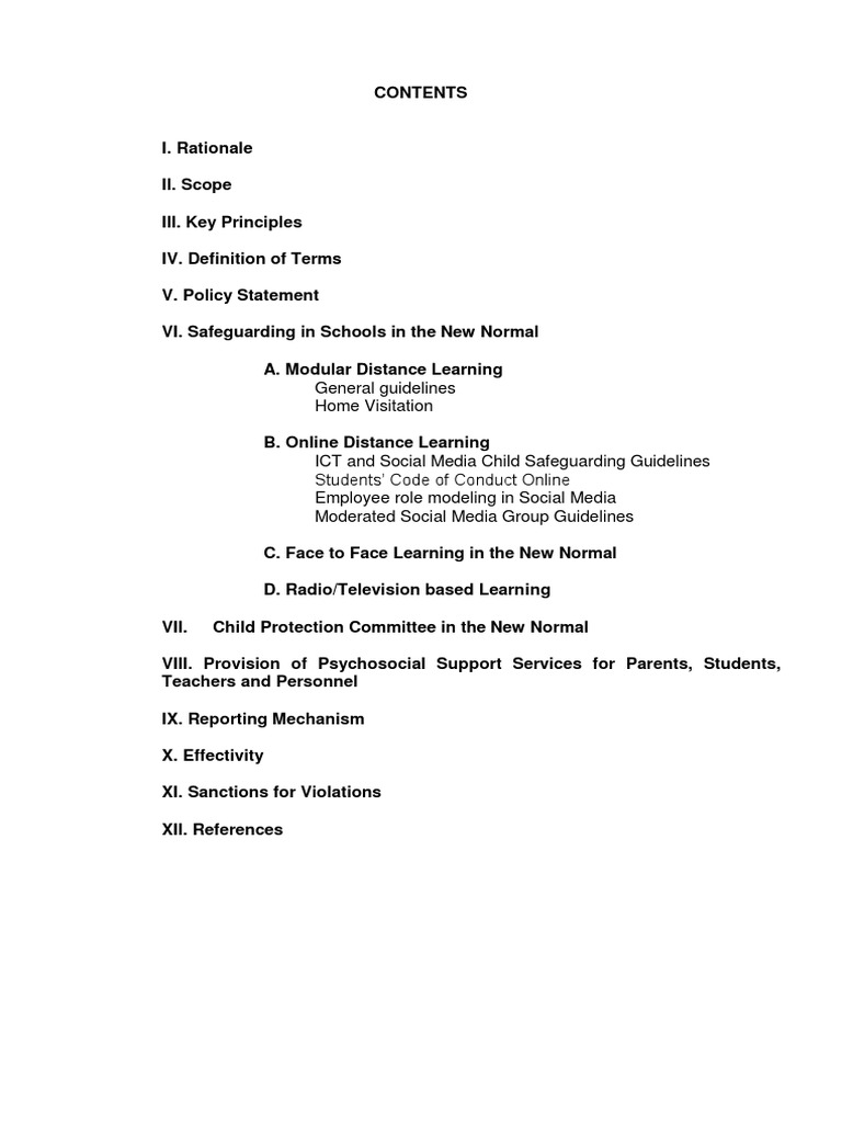 Guidelines for Safeguarding Learners in Various Learning Modalities ...