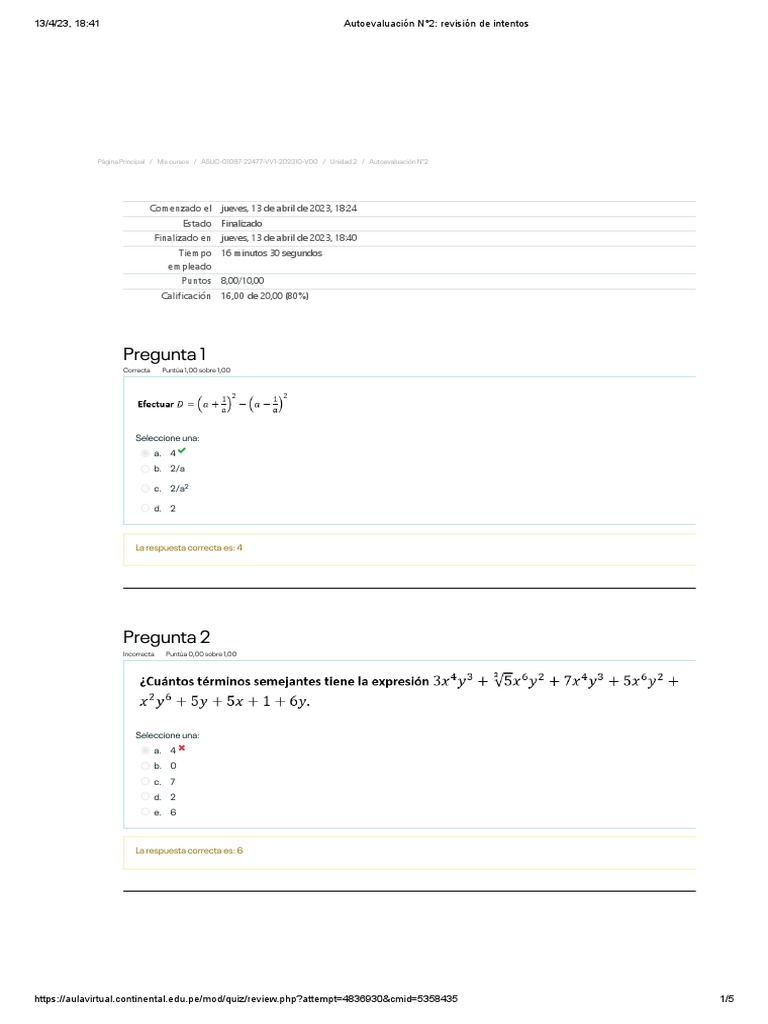 Autoevaluación N°2 - MATEMATICA PDF | PDF | Matemática Elemental | Aritmética