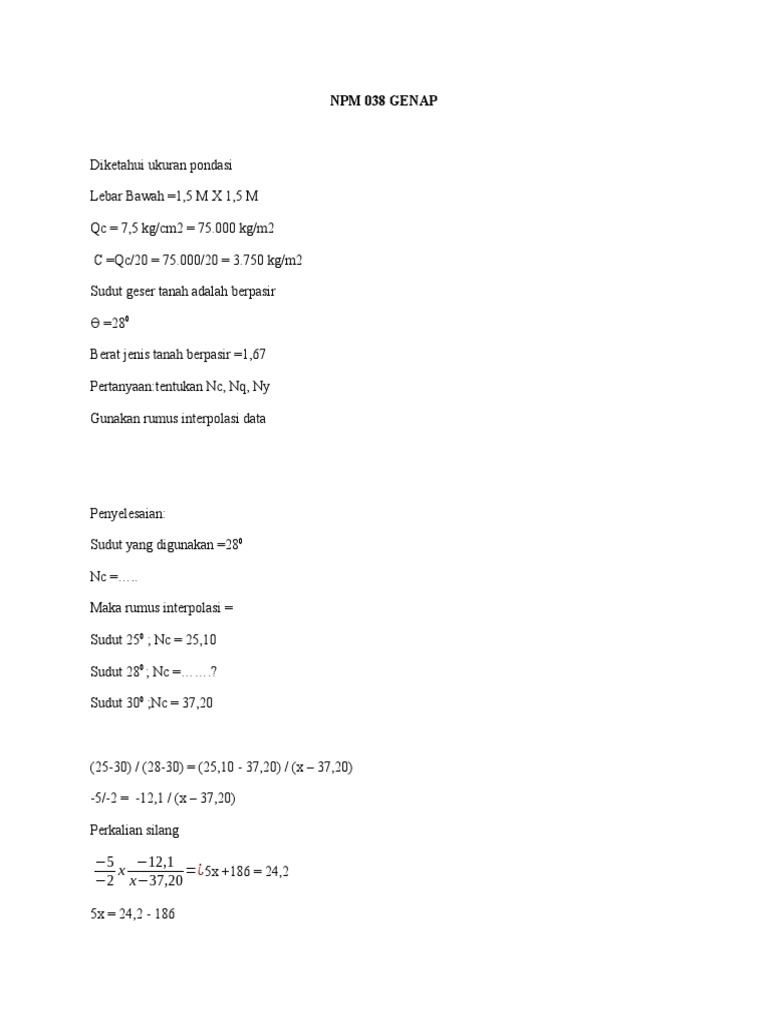 Desain Pondasi Dengan Cara Interpolasi | PDF | Metode & Bahan Ajar ...