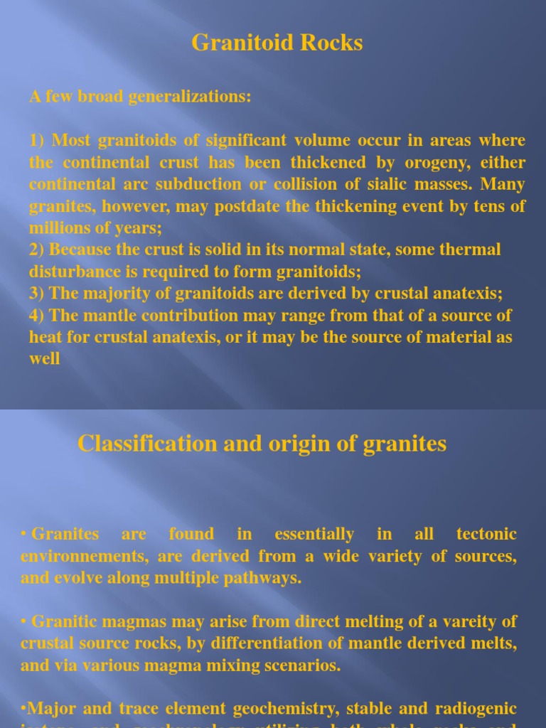 Granitoid Rocks: Formation and Types | PDF | Science & Mathematics ...