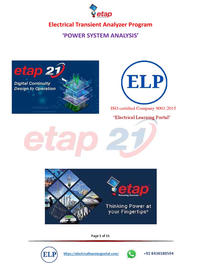 Comprehensive Guide to Power System Modeling and Analysis Using ETAP ...