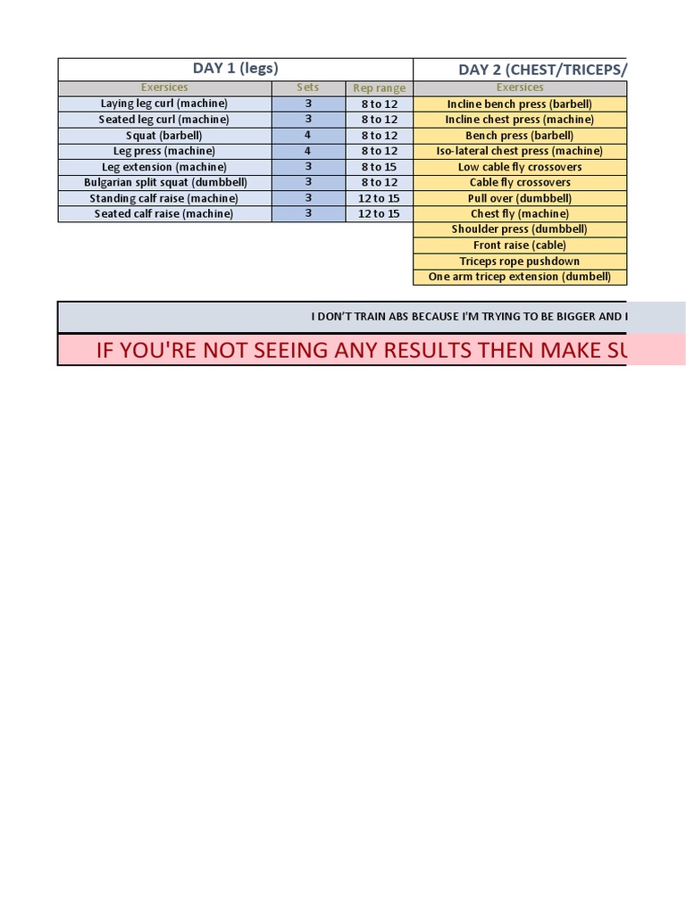 Workout Routine | PDF | Physical Exercise | Weight Training
