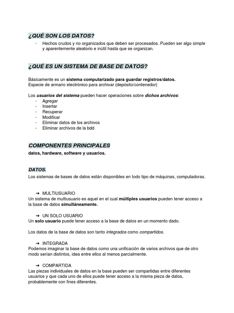 Resumen Teorico | PDF | Bases de datos | Modelo relacional