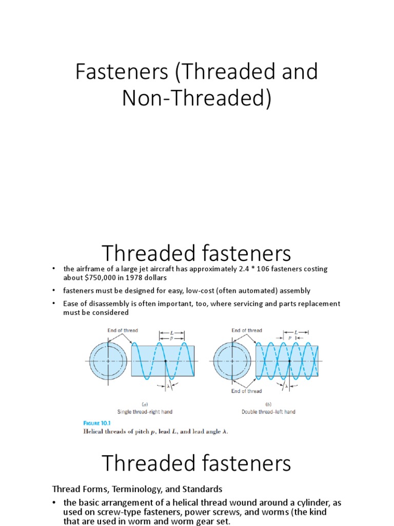 Fasteners (Threaded and Non-Threaded) PDF | PDF | Screw | Rivet