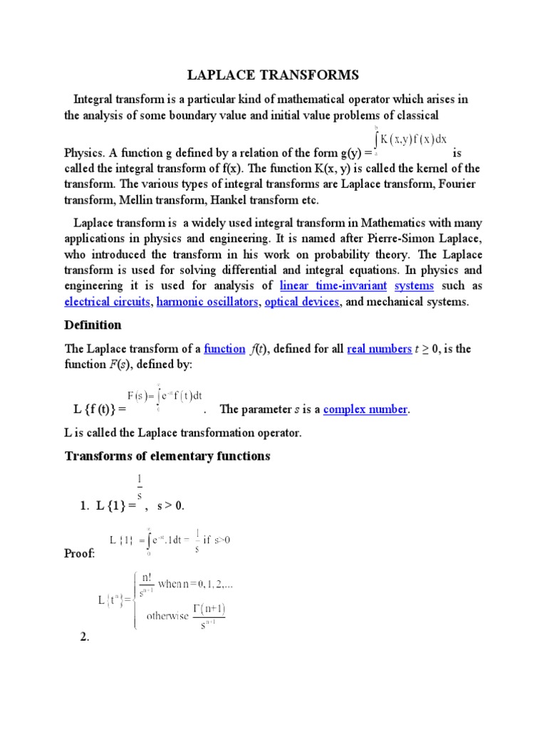 6.laplace Transforms | PDF | Laplace Transform | Function (Mathematics) 6.laplace Transforms | PDF | Laplace Transform | Function (Mathematics)