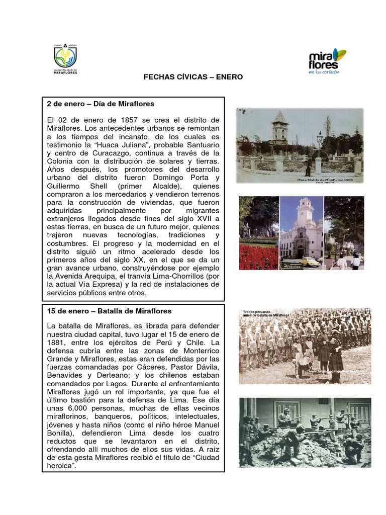 6445 6244 Fechas Civicas - Enero 2 | PDF | Lima