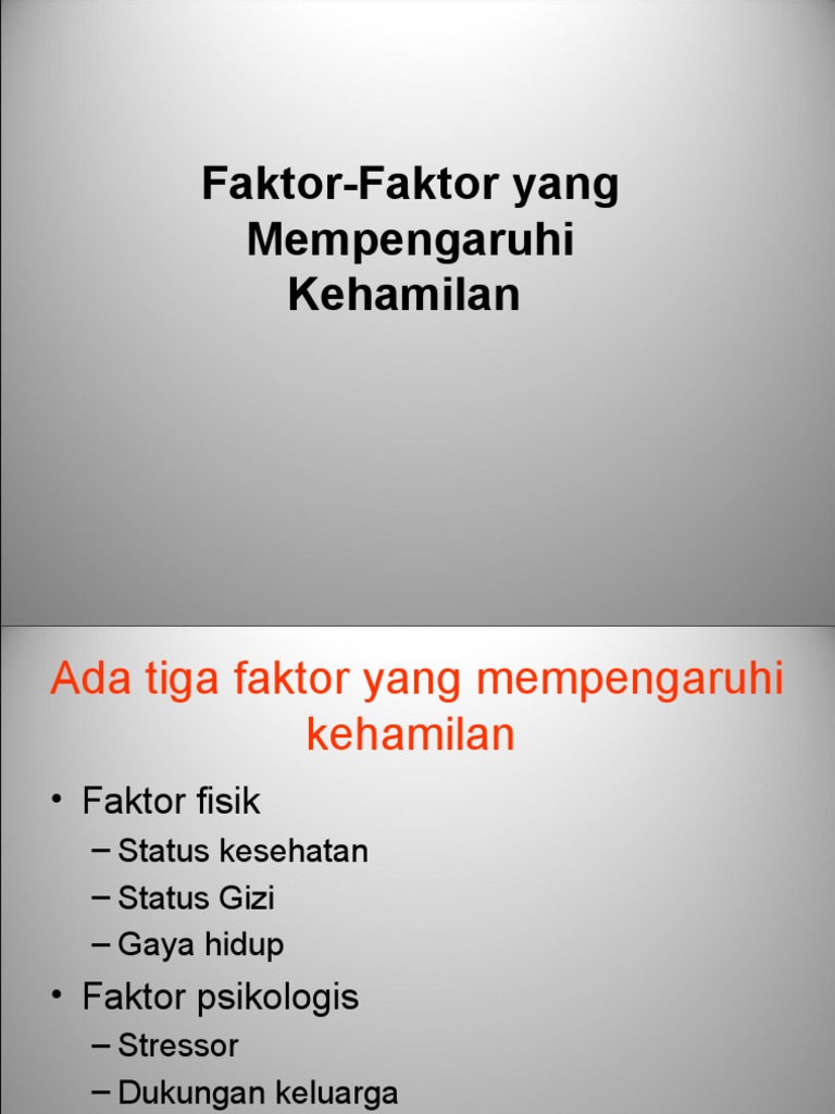 Faktor-Faktor Yang Mempengaruhi Kehamilan | PDF | Gaya Hidup