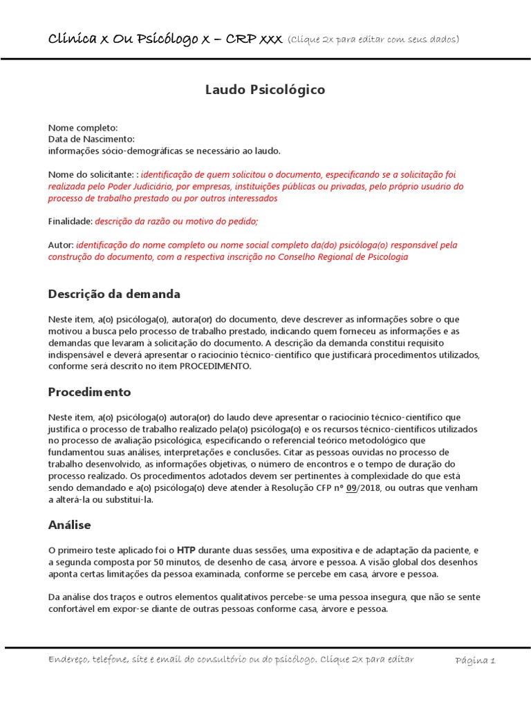 Laudo Psicológico Completo | PDF | Psicologia | Science