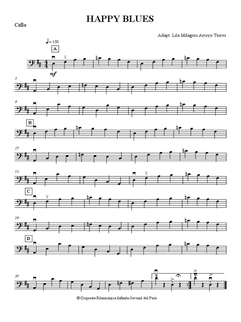 Happy Blues - Cello | PDF