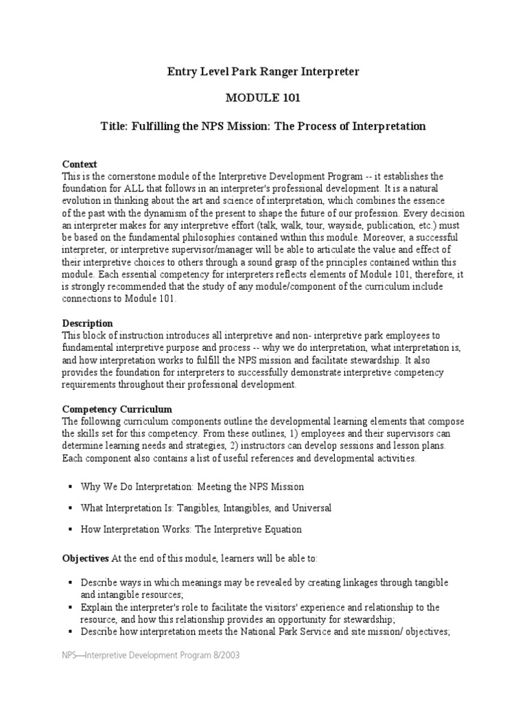 101mod PDF | PDF | National Park Service | Information