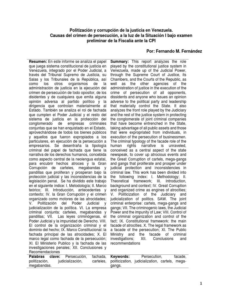 Politizacion Del Poder Judicial | PDF | Venezuela | Corte Criminal ...