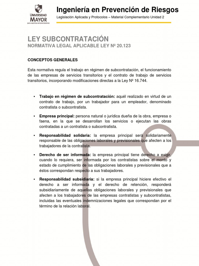 Ley de Subcontrataci N | PDF | Outsourcing | Derecho laboral
