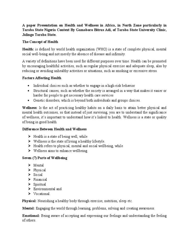 GBA The Concept of Health | PDF