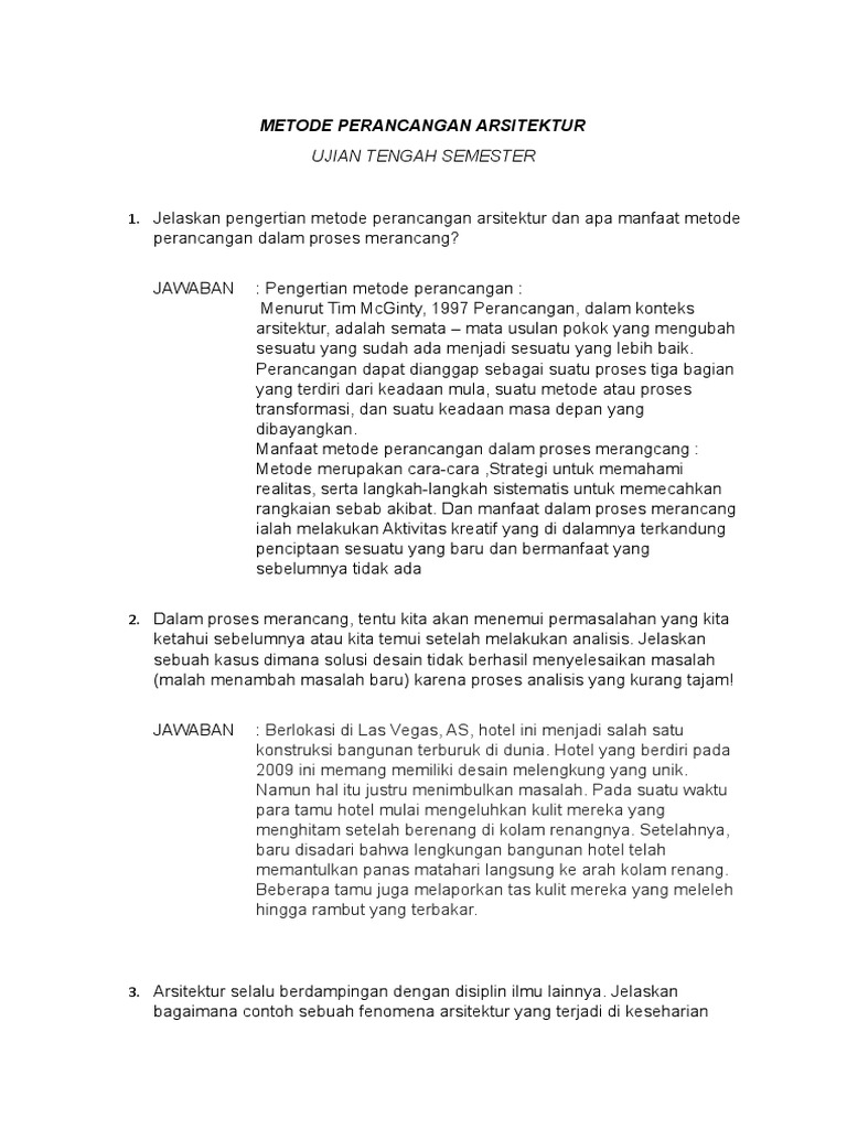Metode Perancangan Arsitektur1 | PDF