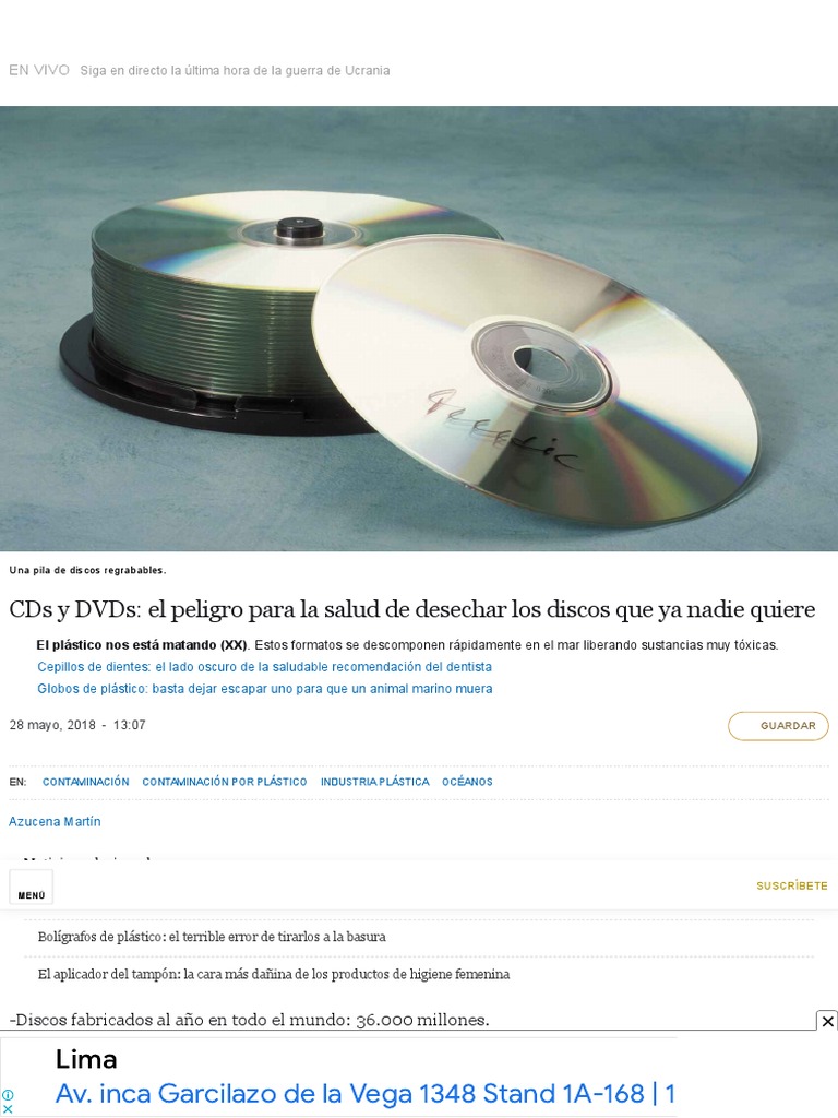 El Plástico Nos Mata - CDs y DVDs - El Peligro para La Salud de Desechar Los Discos Que Ya Nadie ...