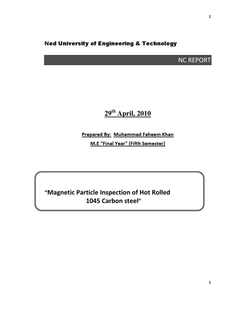 Magnetic Particle Inspection of Steel | PDF | Magnetic Field | Magnetism