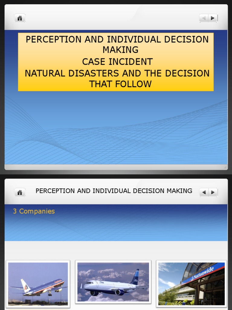Perception and Individual Decision Making Case Incident Natural ...
