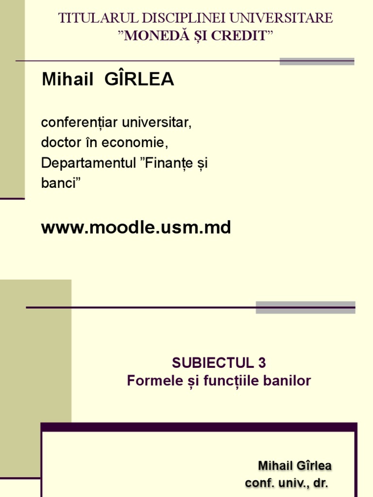 Tema 3 Formele Si Functiile Banilor | PDF