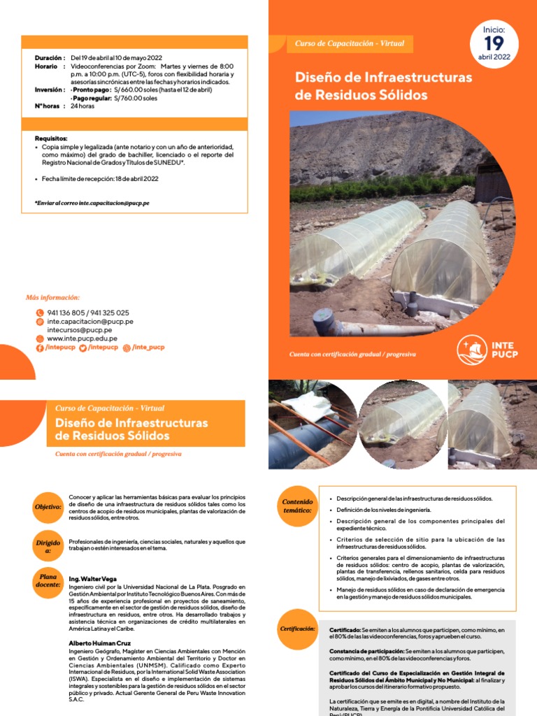 Diptico InfrestResidSolid Abr2022 | PDF | Residuos | Infraestructura