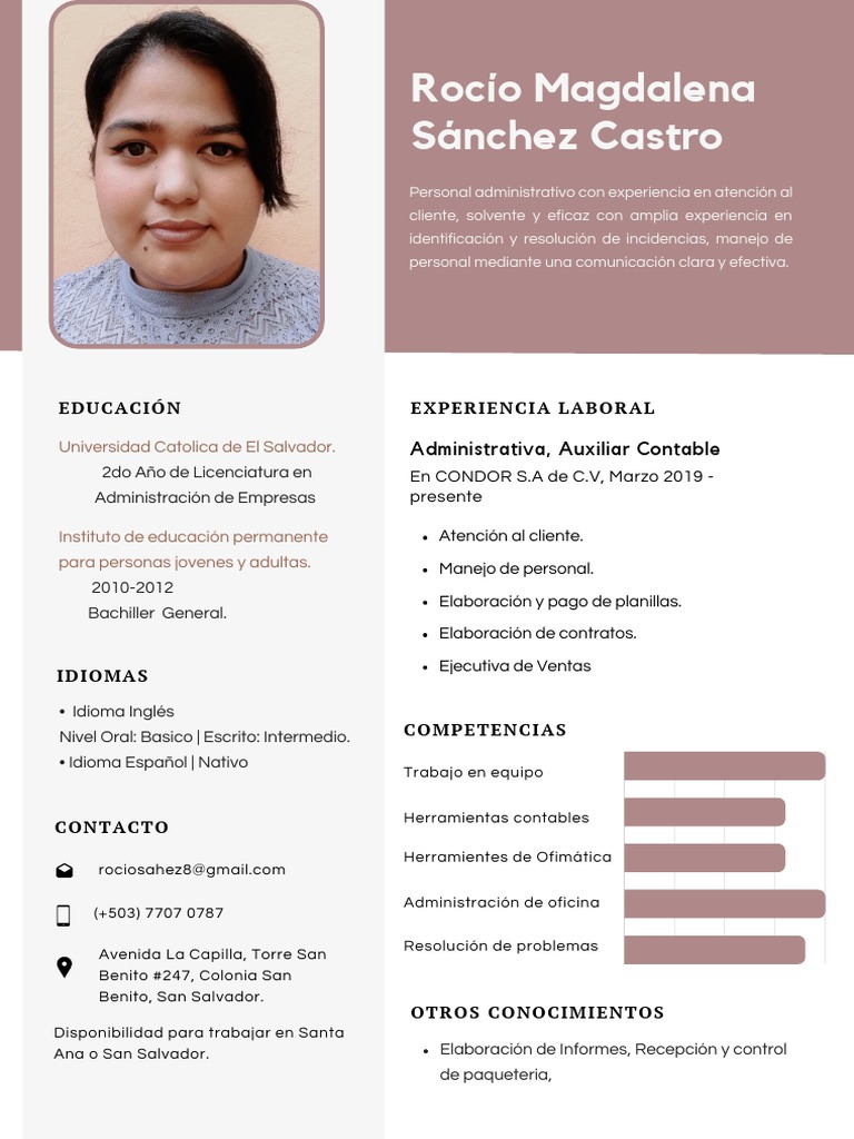 CV Rocio Magdalena Sanchez PDF | PDF | Crecimiento personal y ...
