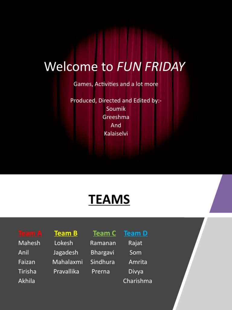Fun Friday Activities and Games Guide | PDF