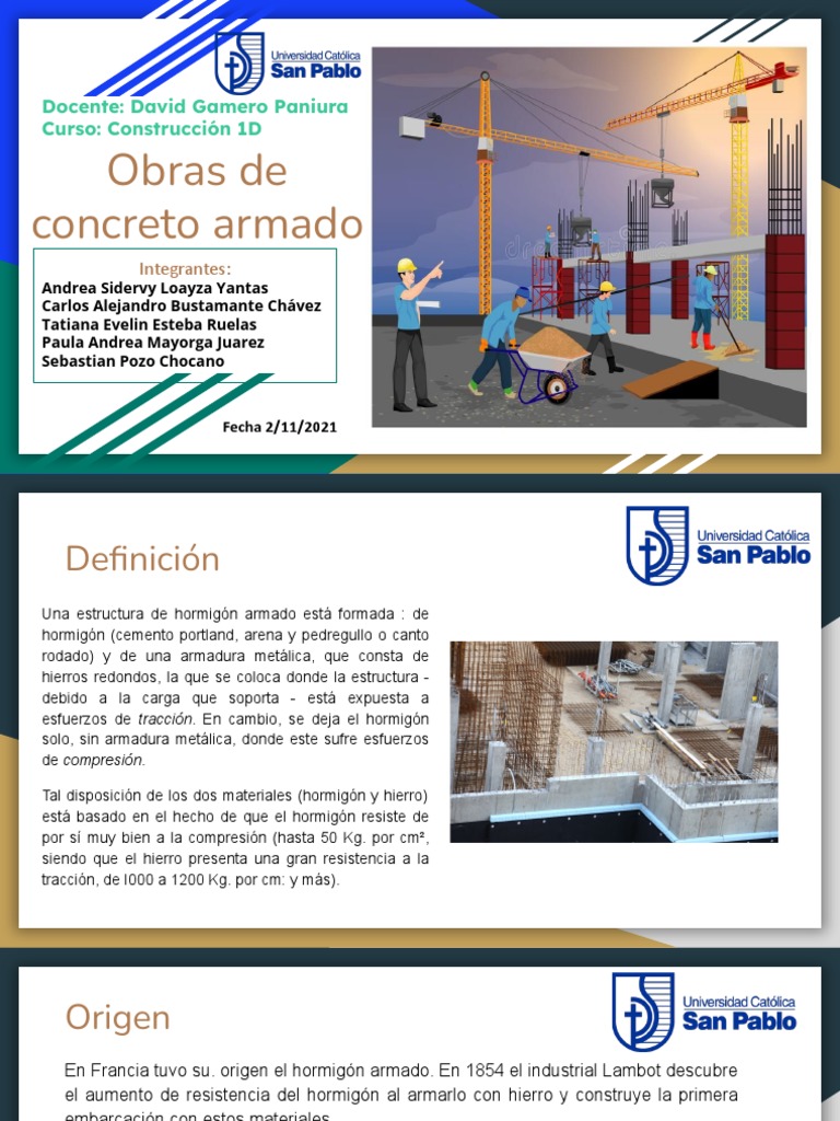 Tipos y Proceso de Obras de Concreto Armado | PDF | Hormigón | Concreto ...