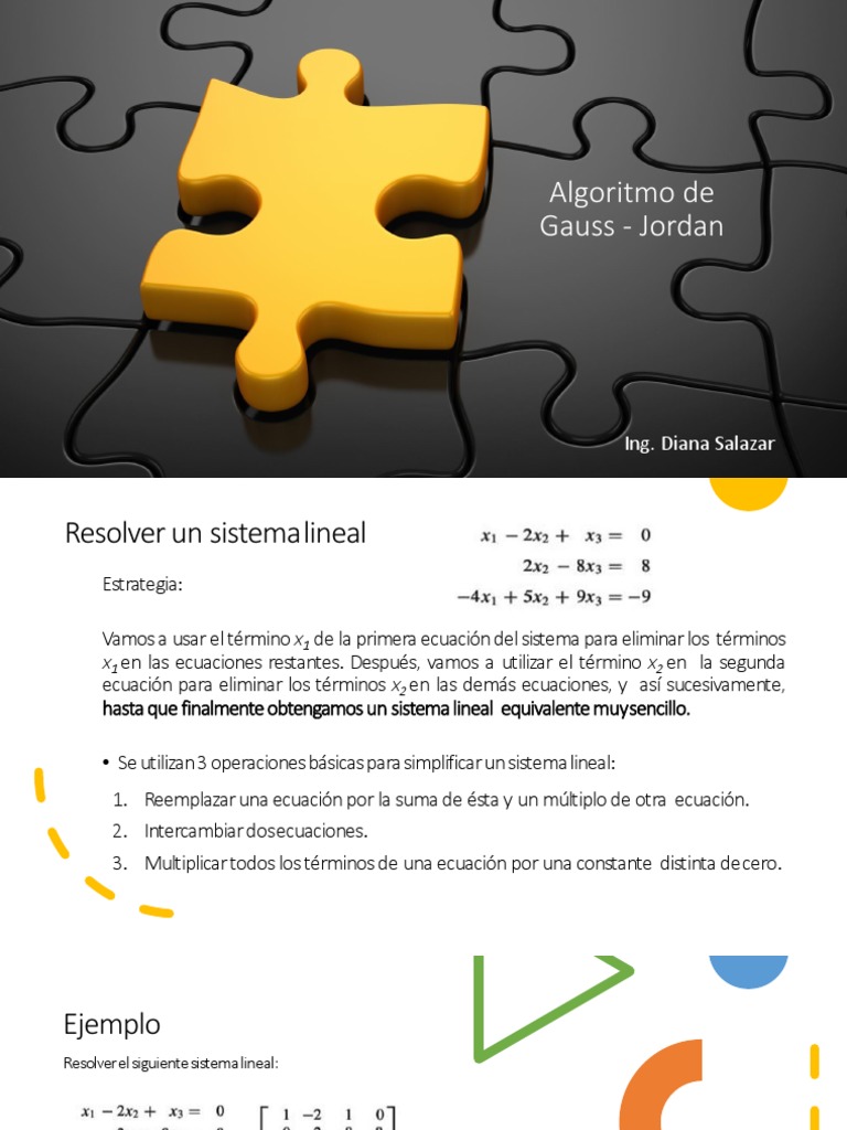 Algoritmo de Gauss - Jordan | PDF | Matriz (Matemáticas) | Sistema de ...