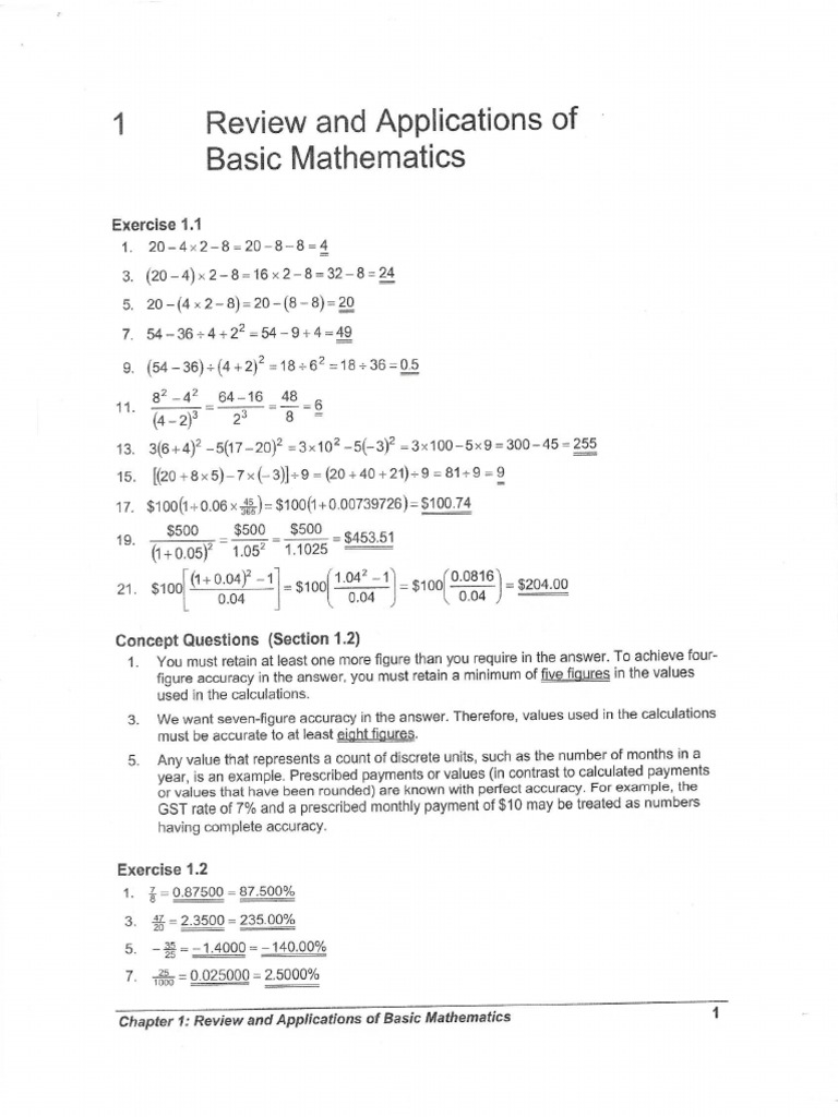 1-Review of Basic Math PDF | PDF