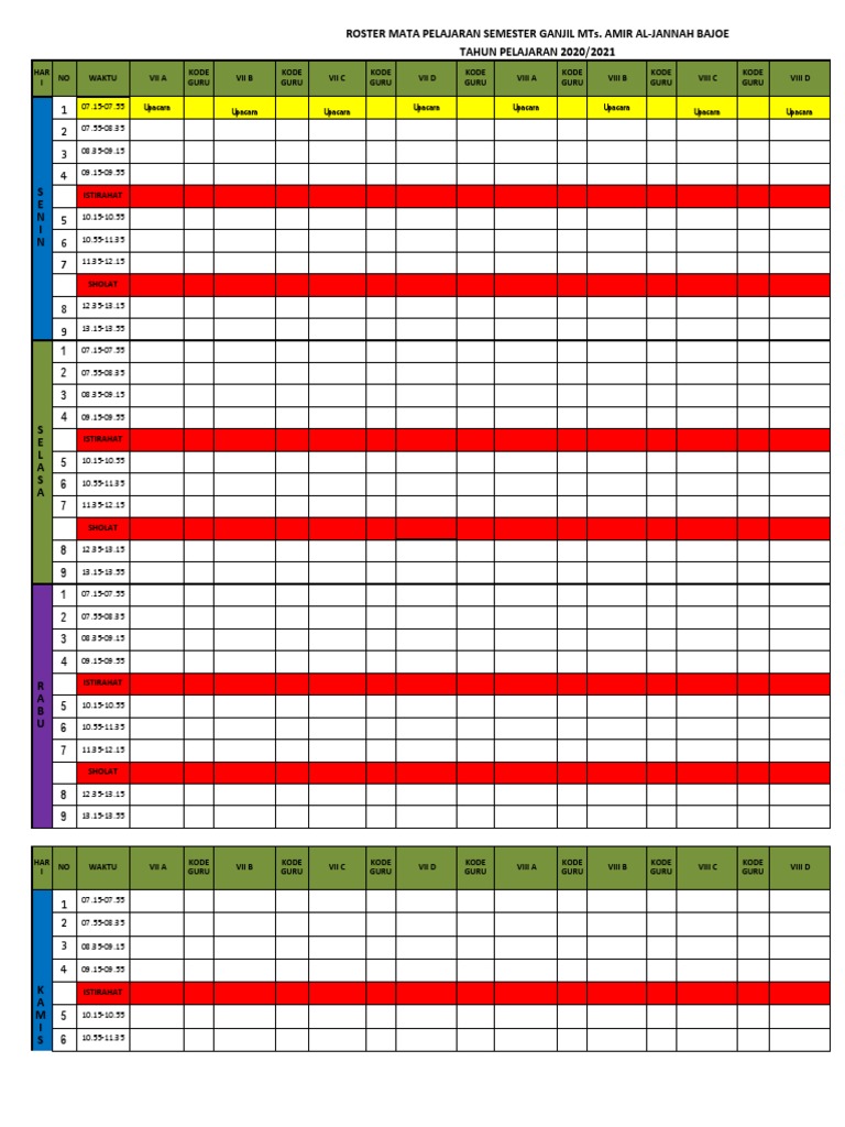 ##FORMAT KOSONG ROSTER COVID BENAR DAN BETUL###.xlsx | PDF