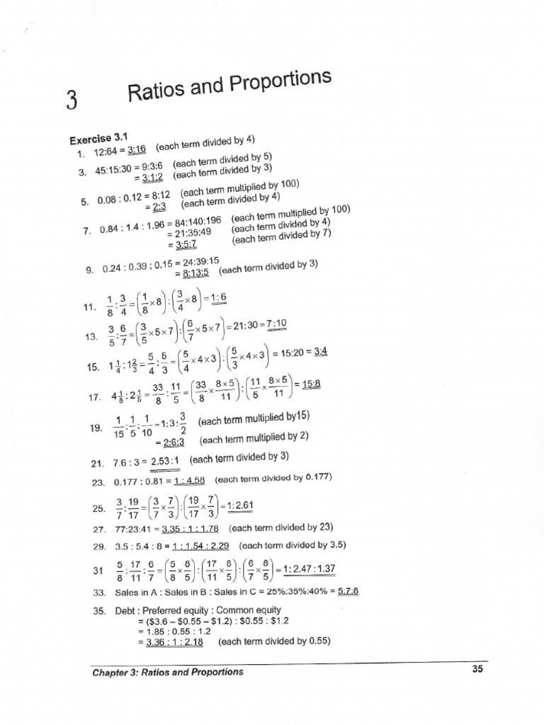 3-Ratios and Proportions PDF | PDF