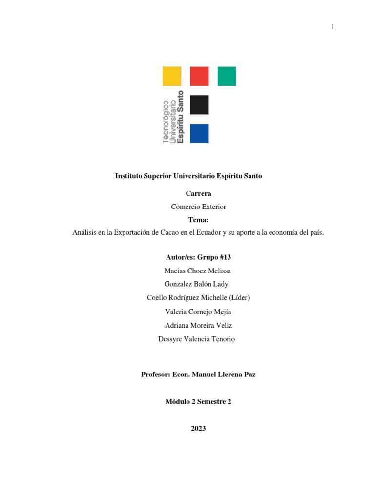 Proyecto Experimental Comercio Cap (1-2-3) PDF | PDF | Ecuador | Producto Interno Bruto