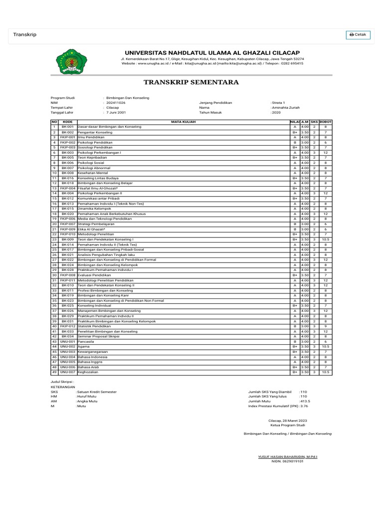 Transkrip Baru PDF | PDF