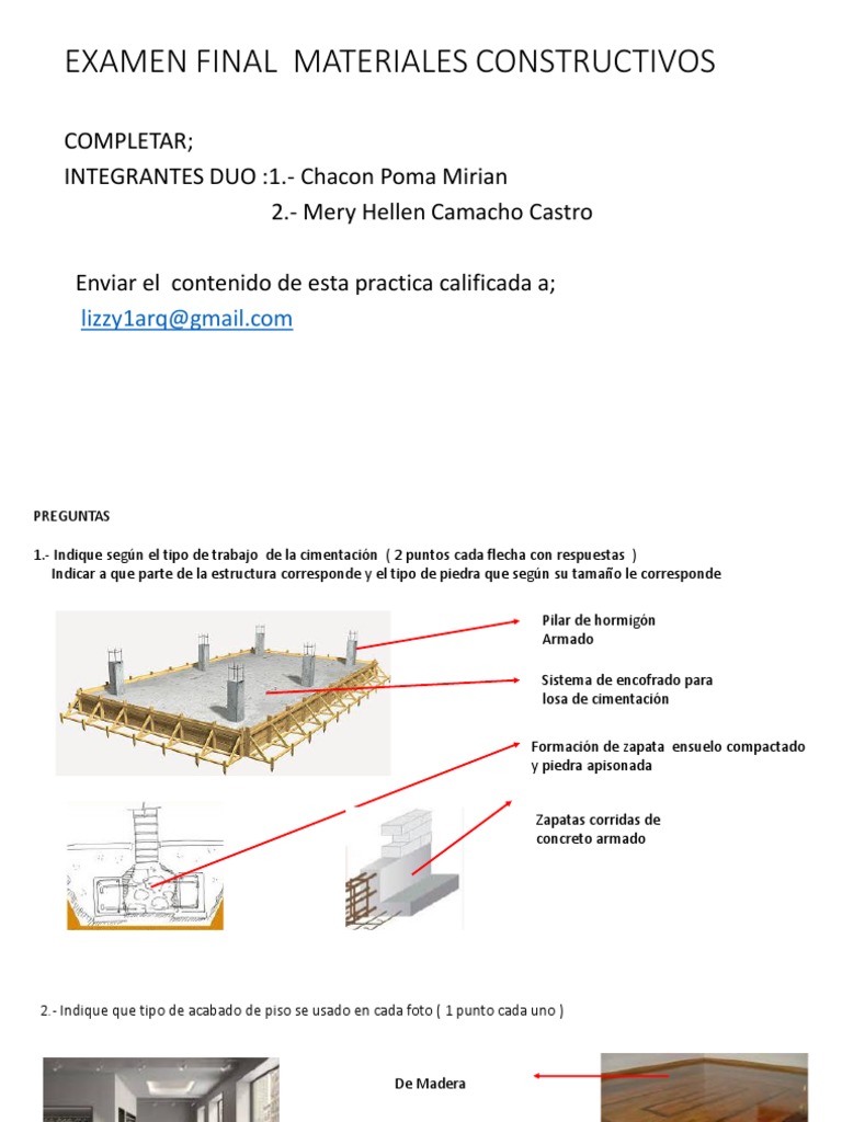 Examen Final (Materiales Constructivos) | PDF | Hormigón | Fundación (Ingeniería)