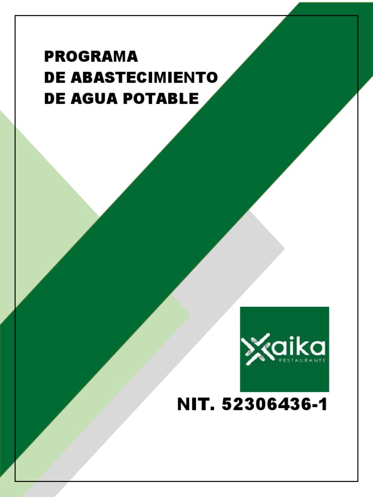 Programa de Abastecimiento de Agua Potable | PDF | Agua potable | Agua
