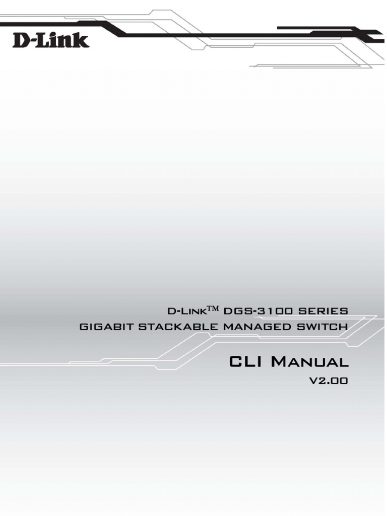 D-Link DGS-3100 CLI Manual v2.00 | PDF | Networks | Telecommunications ...