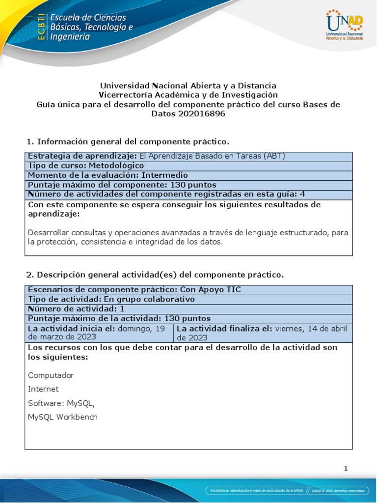 Guía para El Desarrollo Del Componente Práctico - Unidad 2 - Tarea 3 - Componente Práctico ...