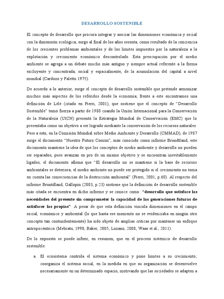 Desarrollo Sostenible Pdf Sustentabilidad Desarrollo Sostenible